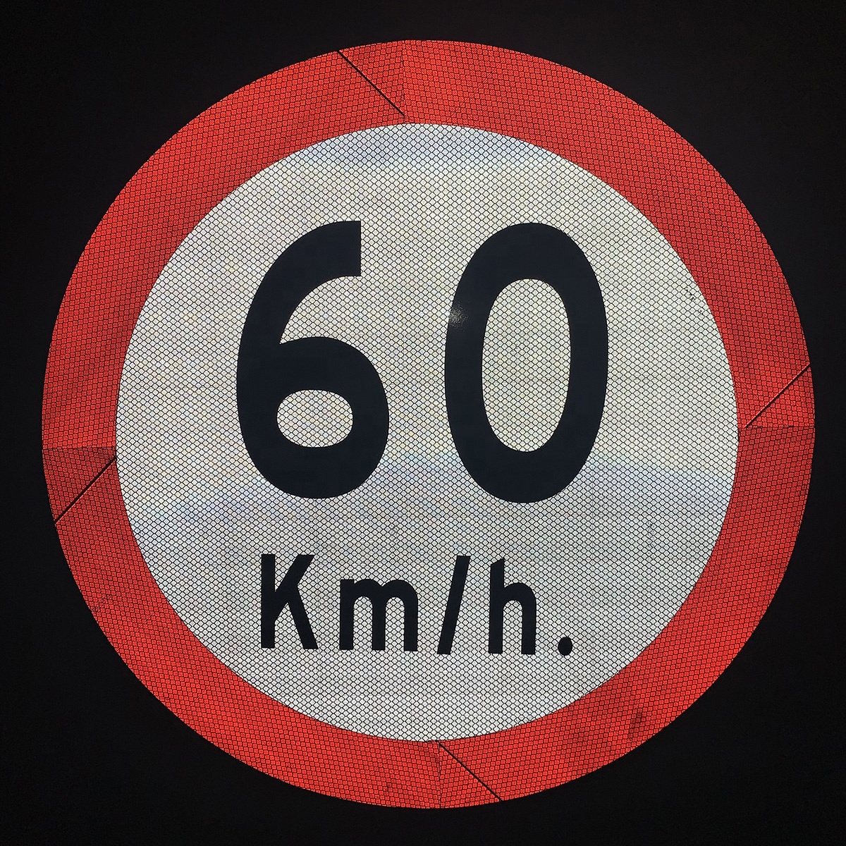 Up to 60 km speed limit sign