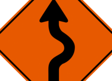 Outdoor road winding road sign