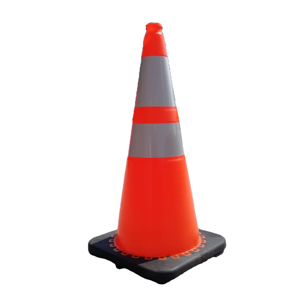 Various specifications of red traffic cones