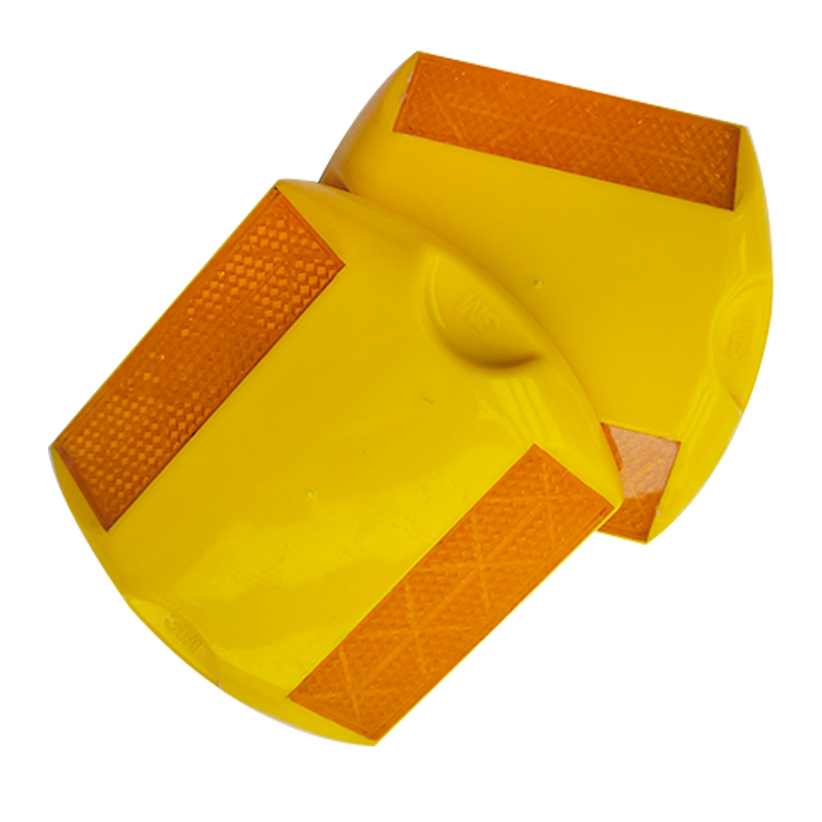 Yellow plastic highway road studs