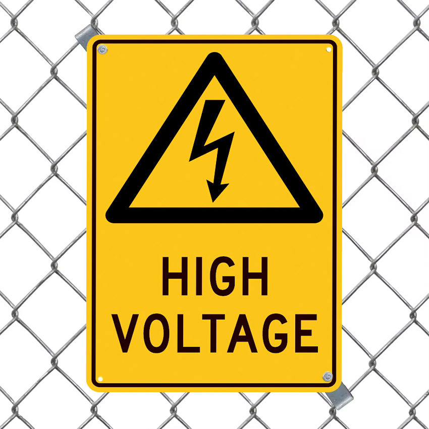 Custom PVC Outdoor High Voltage Caution Road Safety Sign